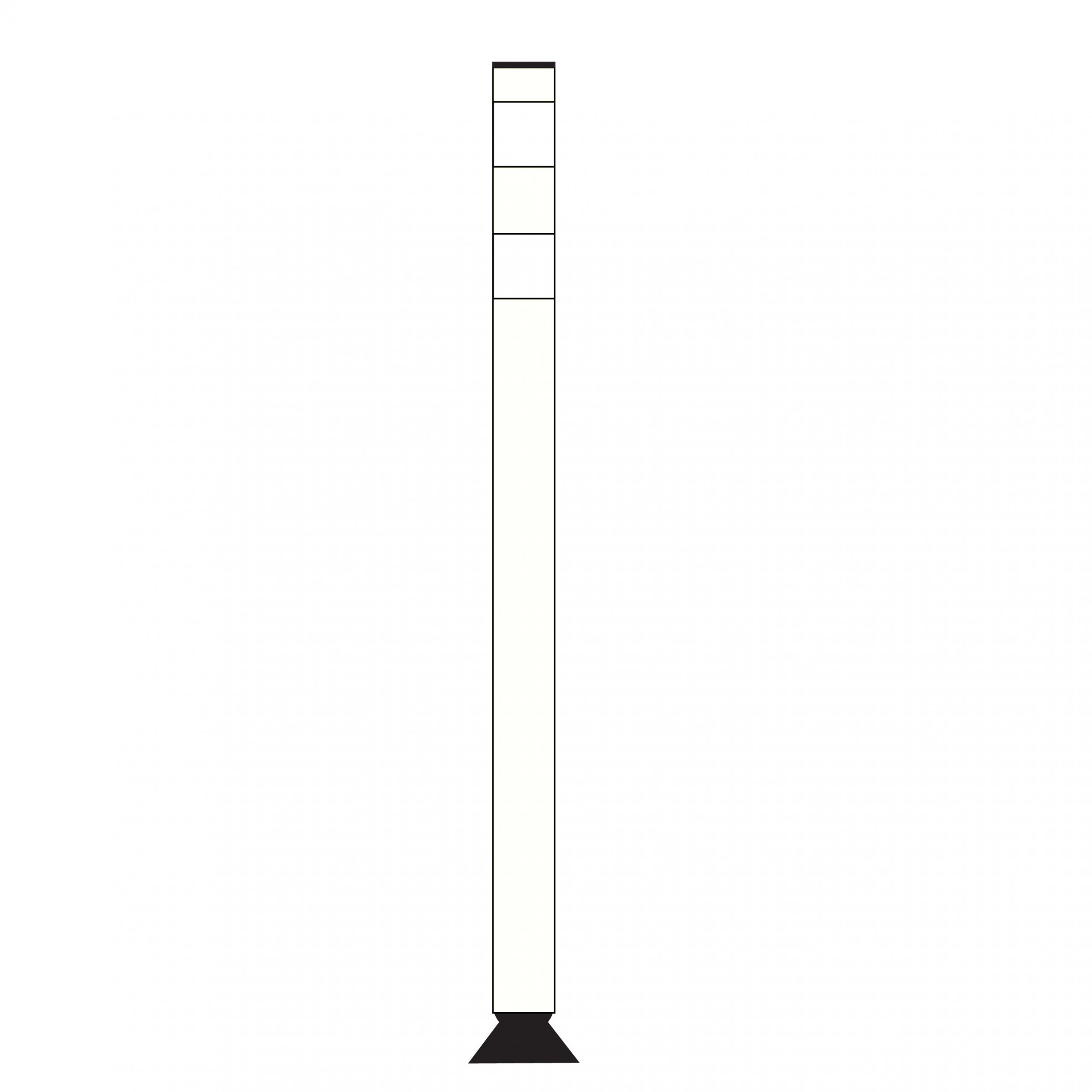 IRS Post – 48”, White with Black Top, Reflective - Universal Group